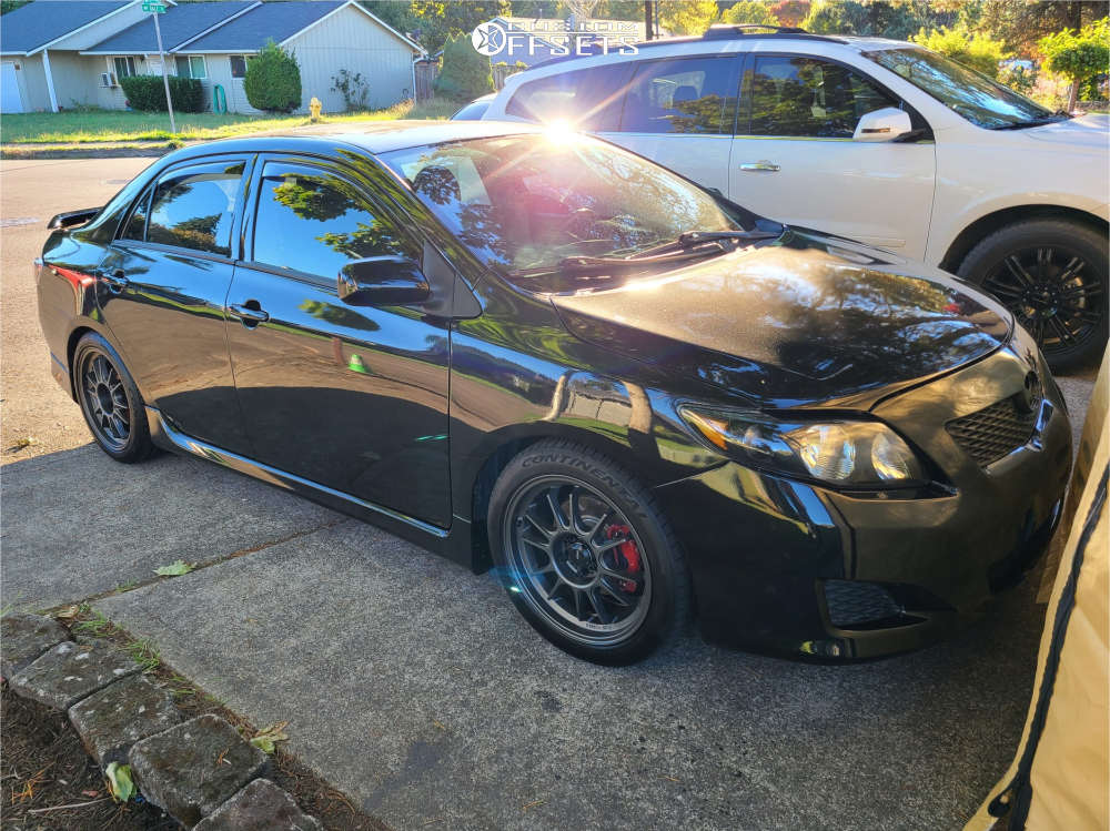 2010 Toyota Corolla with 17x8 40 Konig Hypergram and 225/45R17 ...