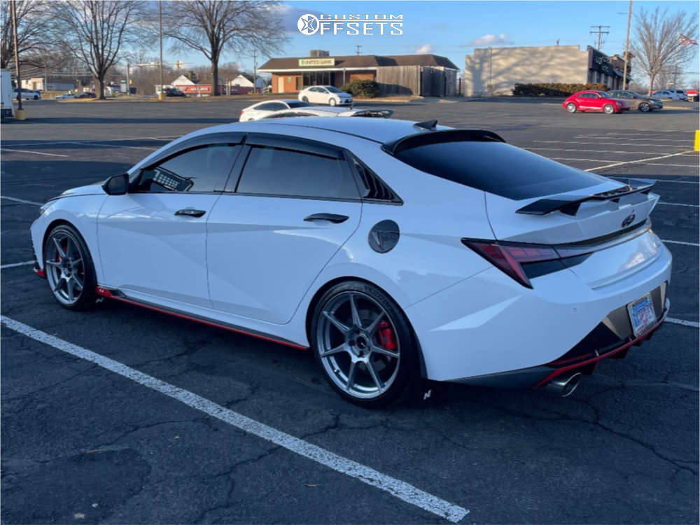 2023 Hyundai Elantra N with 19x8.5 45 Enkei Tfr and 245/35R19 Michelin Pilot Sport 4 S and Stock ...
