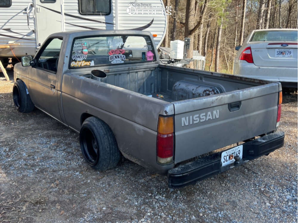 1986 Nissan D21 with 15x10 -43 American Racing Baja and 195/50R15 ...