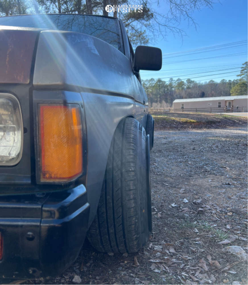 1986 Nissan D21 with 15x10 -43 American Racing Baja and 195/50R15 ...