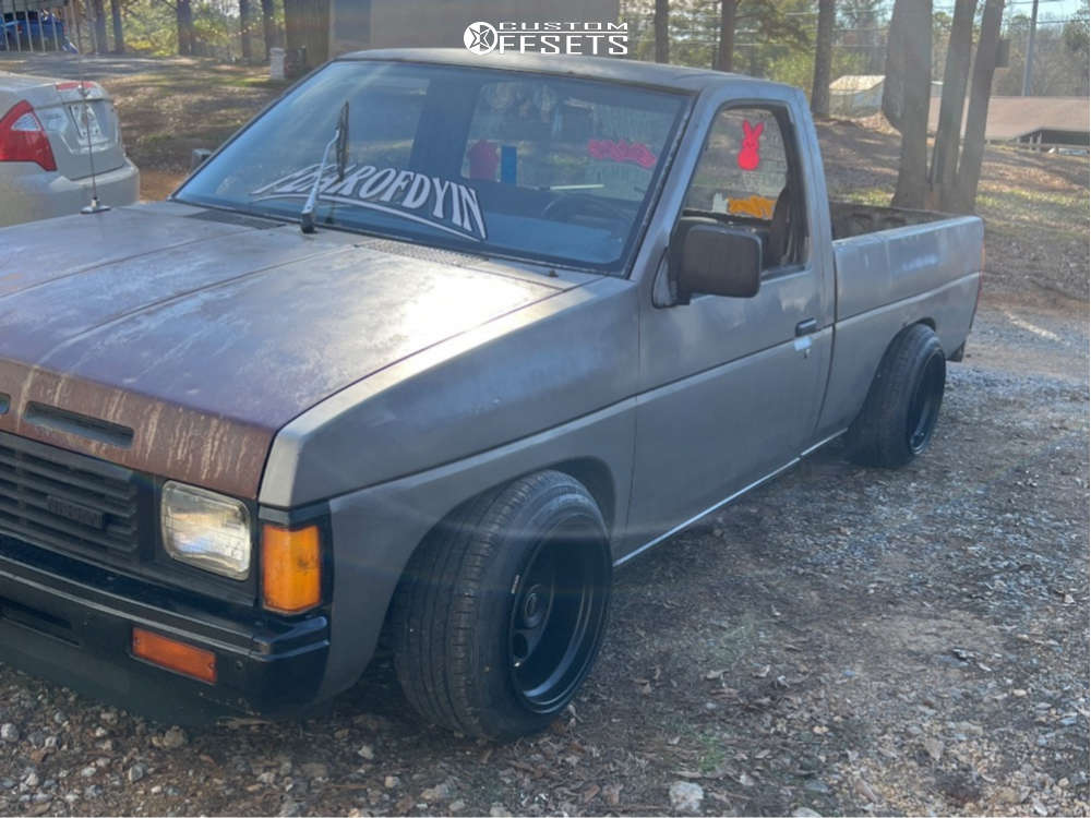 1986 Nissan D21 with 15x10 -43 American Racing Baja and 195/50R15 ...
