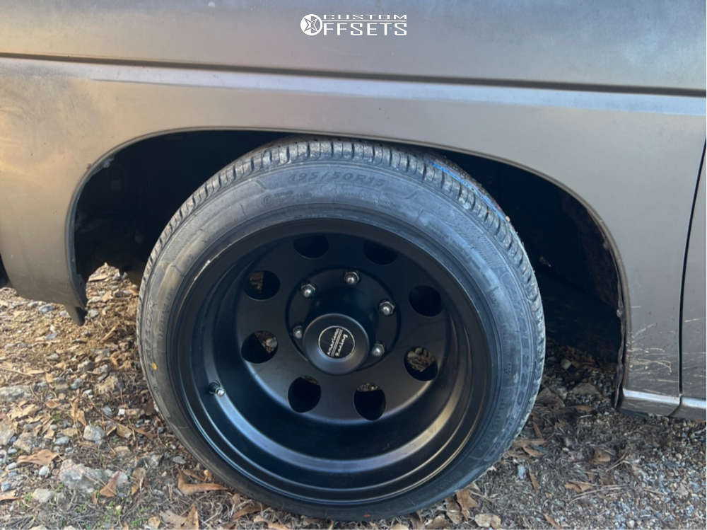 1986 Nissan D21 with 15x10 -43 American Racing Baja and 195/50R15 ...