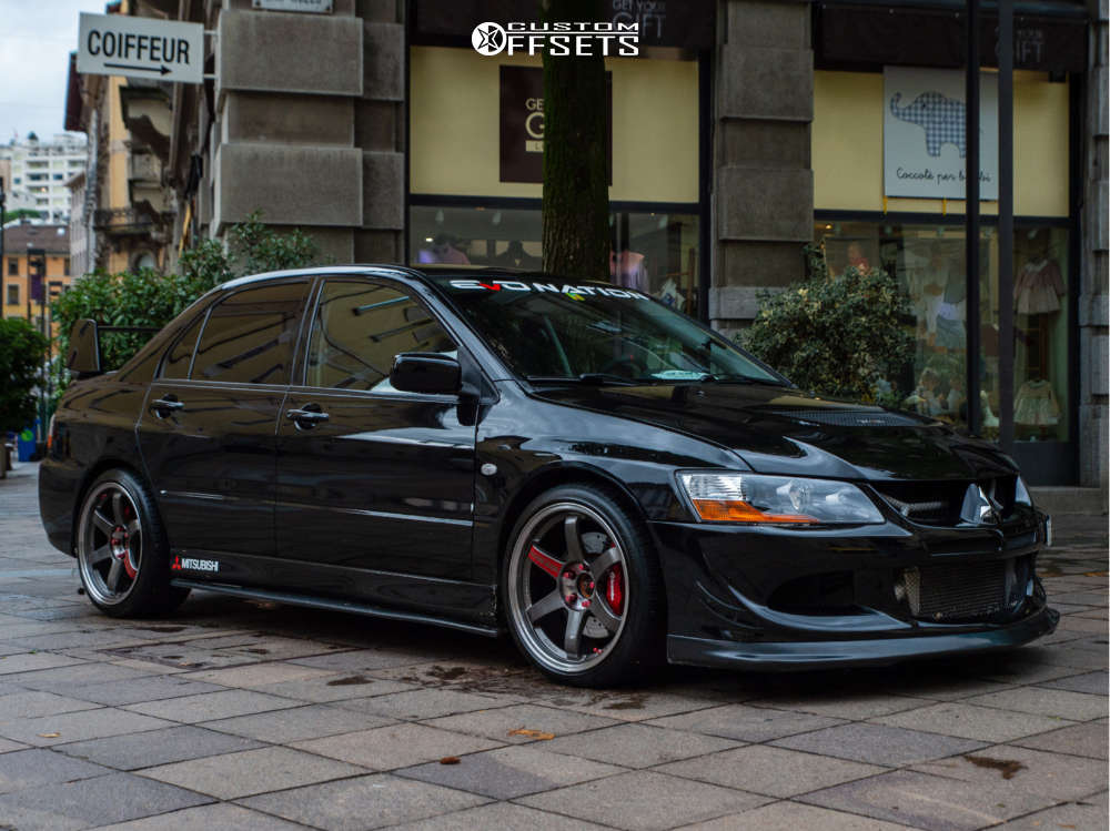 2003 Mitsubishi Lancer with 18x9.5 22 Volk Te37sl and 245/35R18 Hankook ...
