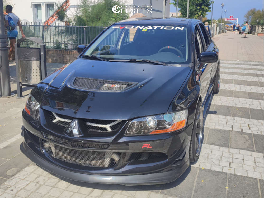 2003 Mitsubishi Lancer with 18x9.5 22 Volk Te37sl and 245/35R18 Hankook ...