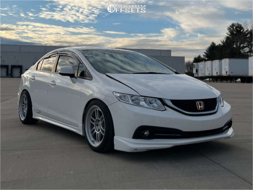2013 Honda Civic with 17x9 22 Enkei Rpf1 and 245/40R17 Yokohama Advan ...