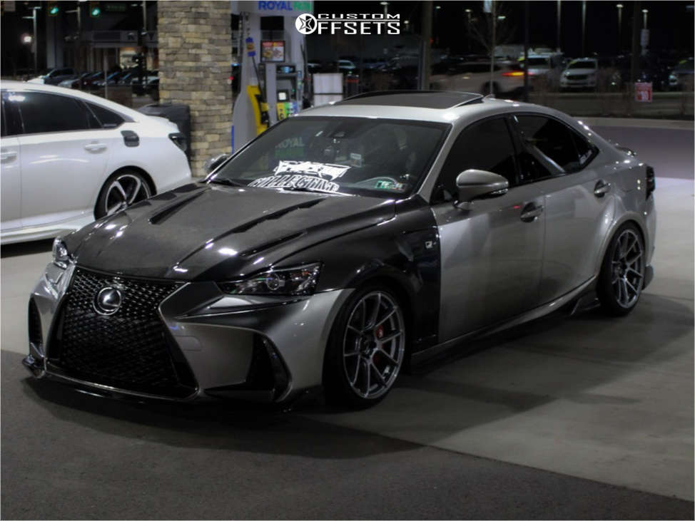 2018 Lexus IS300 with 18x9.5 38 Enkei Tsv and 225/40R18 Continental ...
