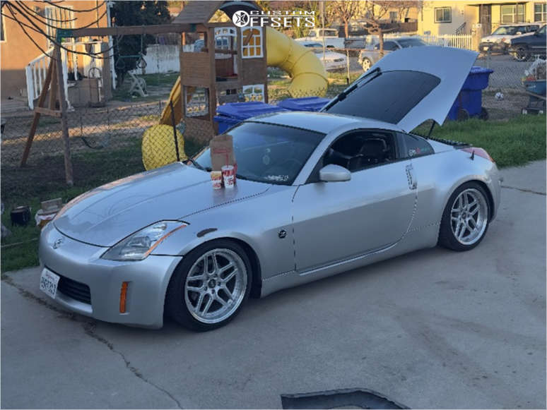 2004 Nissan 350Z with 18x9.5 22 ESR Cs15 and 225/35R18 Goodyear ...