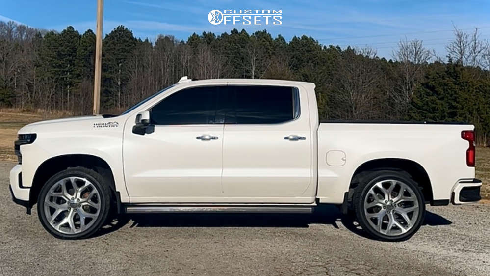 2020 Chevrolet Silverado 1500 with 24x10 31 Strada Replicas Gm Snowflake Replica and 305/35R24 ...