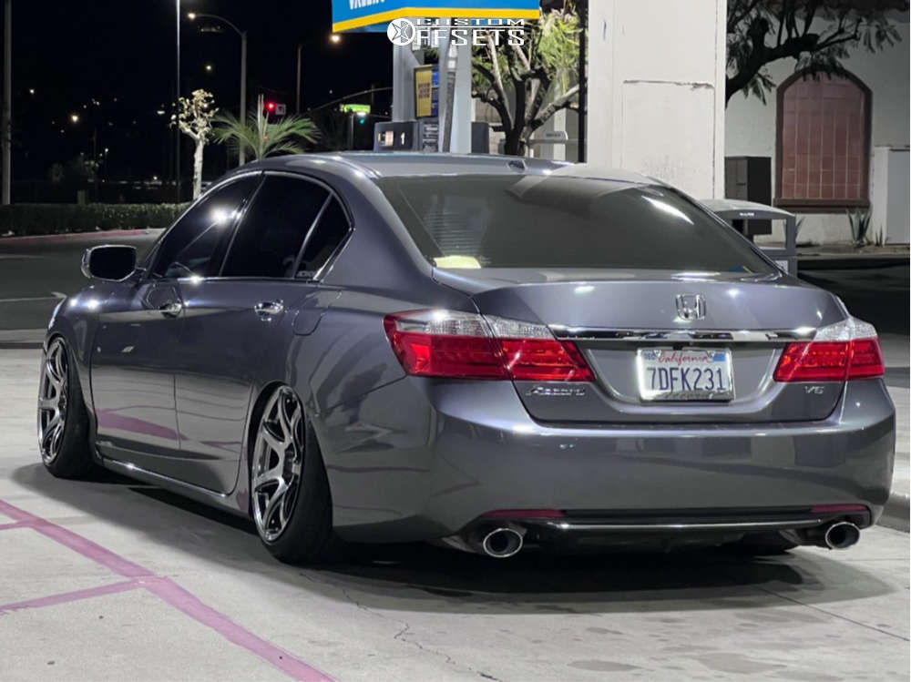 2014 Honda Accord with 18x9.5 22 Work Emotion T7r and 225/40R18 Haida Ex Comfort and Coilovers ...