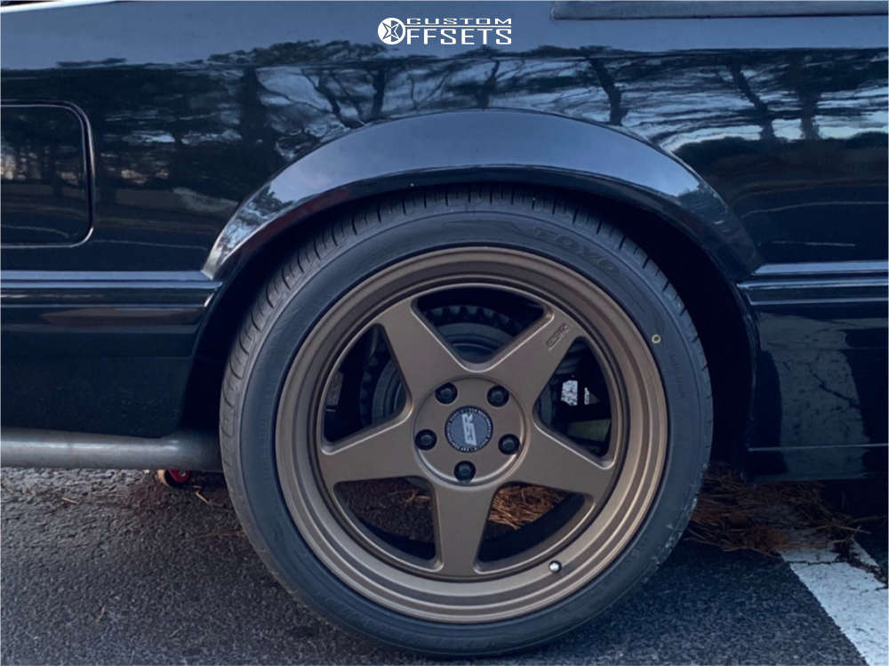 1988 Ford Mustang with 18x8.5 30 ESR Cr5 and 255/35R18 Toyo Tires ...