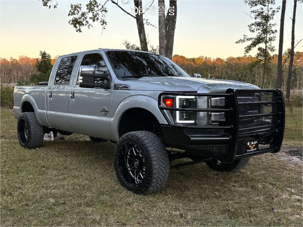 2014 Ford F-350 Super Duty with 24x12 -44 Hostile H108 and 315/45R24 Nitto Ridge Grappler and ...