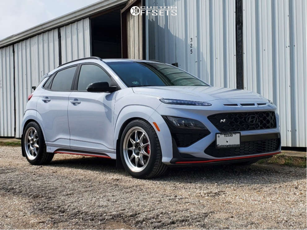 2023 Hyundai Kona N with 18x8.5 43 Konig Countergram and 245/45R18 Continental Extremecontact ...