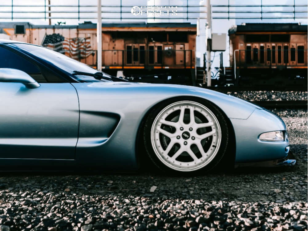 1999 Chevrolet Corvette with 19x9.5 35 ESR CS15 and 225/35R19 Zeetex Hp1000 and Air Suspension ...
