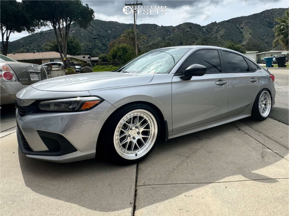 2024 Honda Civic with 18x9.5 30 Aodhan Ds06 and 225/40R18 Michelin Pilot Sport 4 S and Lowering ...