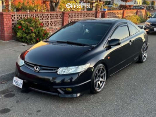 2007 Honda Civic with 17x8.5 22 MB Wheels Battles and 215/40R17 Falken ...