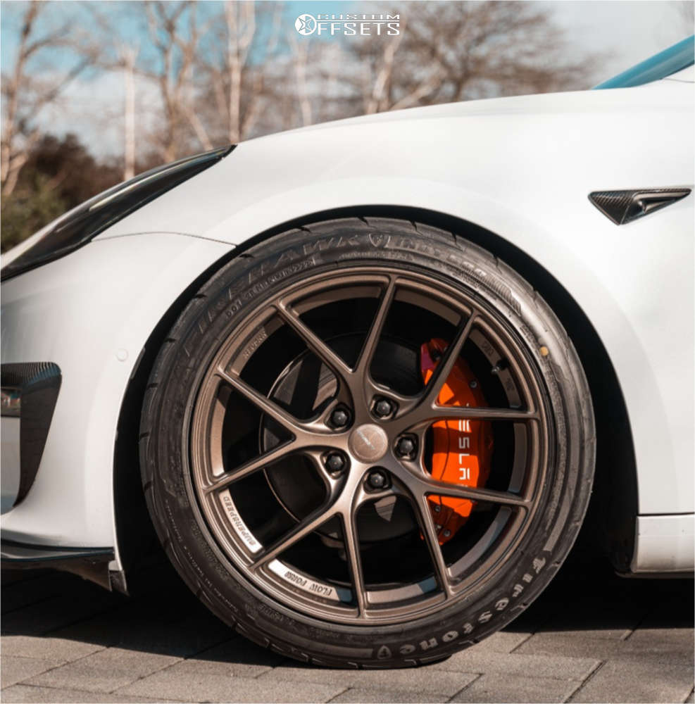 2020 Tesla 3 with 19x9.5 33 Superspeed Rf05rr and 255/40R19 Firestone ...