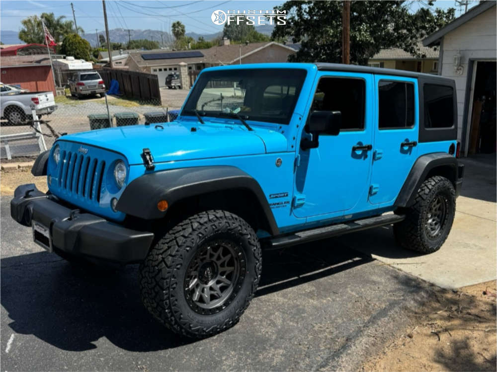 2017 Jeep Wrangler with 18x9 1 Lock Offroad Wheels Lunatic and 33/12 ...