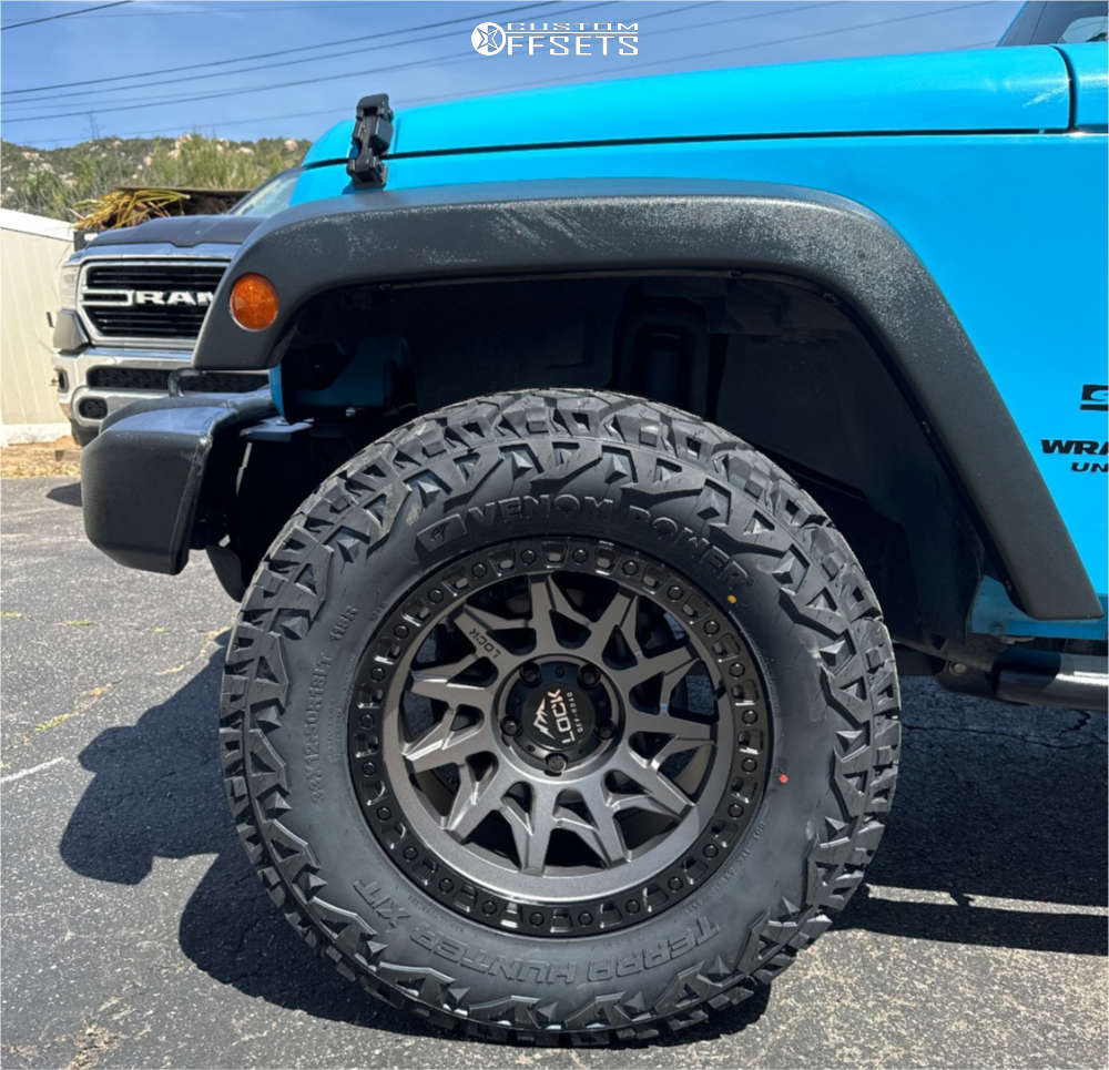 2017 Jeep Wrangler with 18x9 1 Lock Offroad Wheels Lunatic and 33/12 ...