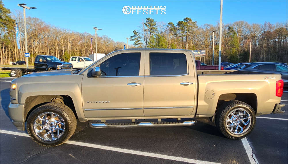 2018 Chevrolet Silverado 1500 with 20x10 -29 Vision Sliver and 285 ...
