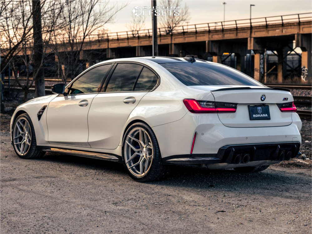 2024 BMW M3 with 20x10 15 Rohana Rfx11 and 275/30R20 Pirelli PZERO and ...
