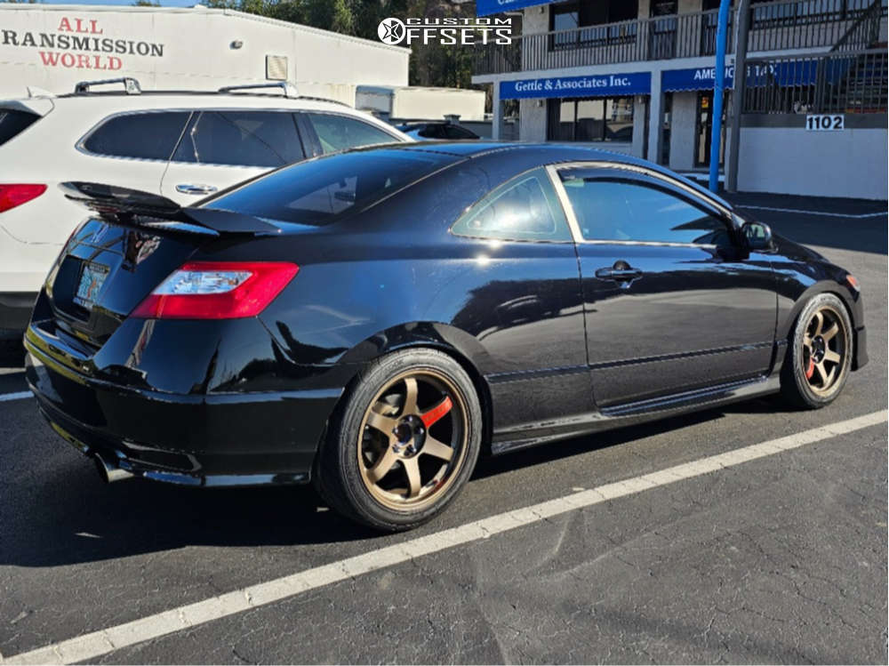 2006 Honda Civic with 17x9 22 Volk Te37sl and 245/40R17 Hankook Ventus ...