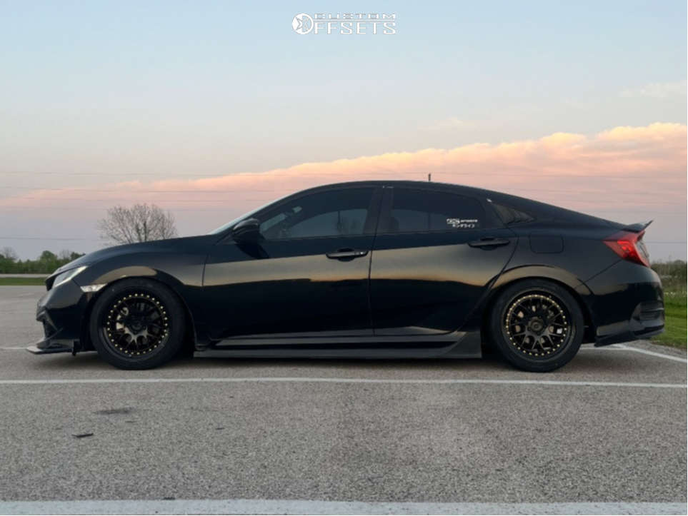 2020 Honda Civic with 18x8.5 35 Aodhan Ds06 and 225/40R18 Milestar ...