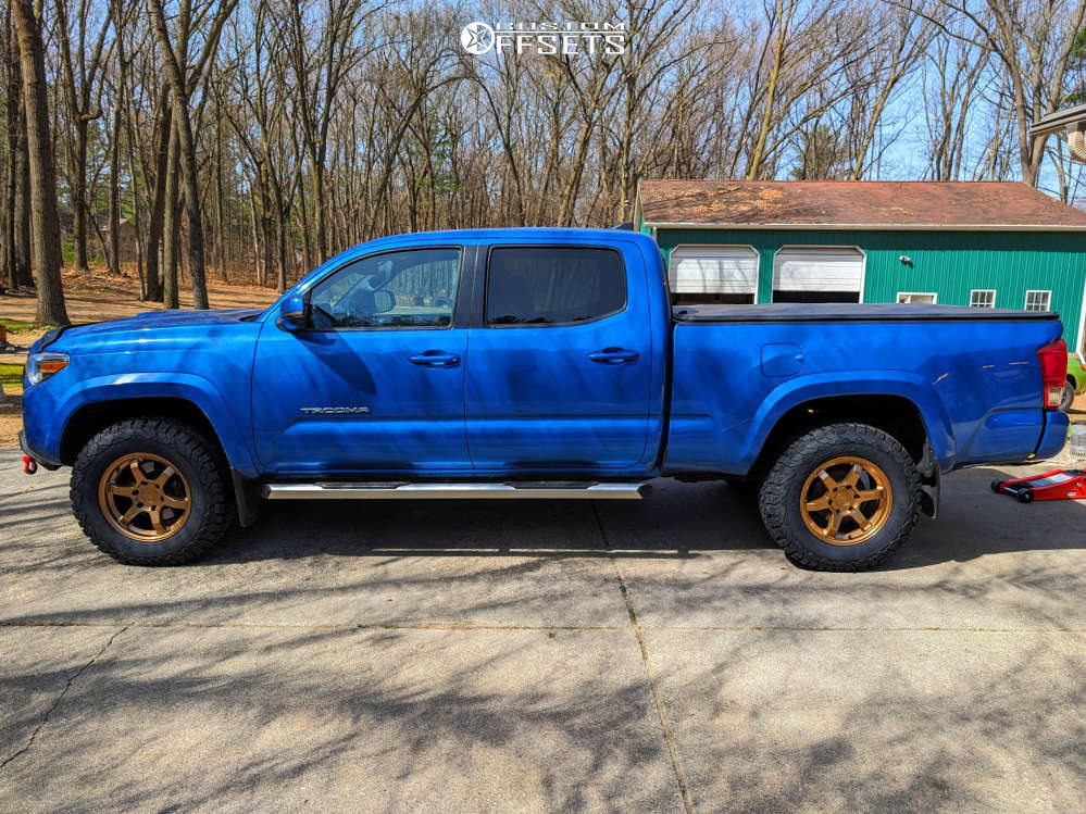 2016 Toyota Tacoma with 17x8.5 18 Motegi Mr150 Trailite and 265/70R17 ...