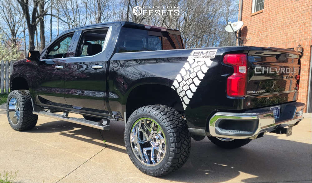2019 Chevrolet Silverado 1500 with 22x12 -57 Vision Sliver 360 and 325 ...