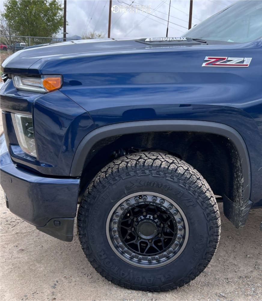 2022 Chevrolet Silverado 2500 HD with 18x9 20 Black Rhino Alpha and 35/12.5R18 Gladiator XComp ...