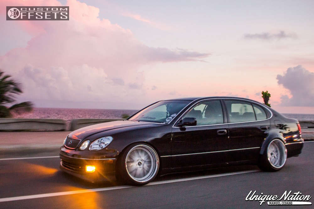 2001 Lexus GS430 with 19x11 38 Weds Borphe and 225/35R19 Nankang AS-1 ...