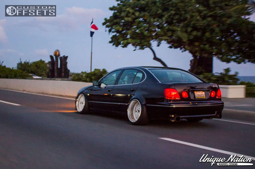 2001 Lexus GS430 with 19x11 38 Weds Borphe and 225/35R19 Nankang AS-1 ...