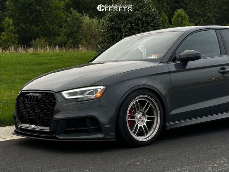 2017 Audi S3 with 18x9 35 Enkei Rpf1 and 245/40R18 Continental Extreme ...
