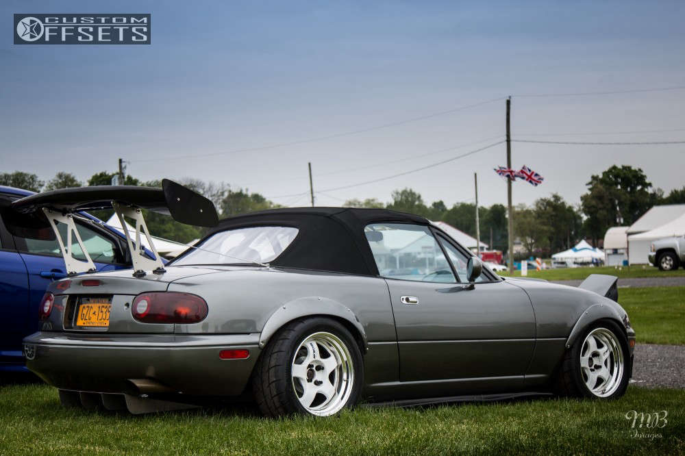 1992 Mazda MX-5 Miata with 15x7.5 3 Work Meister S1 2 Piece and 225/50R15 Kumho Ecsta and ...