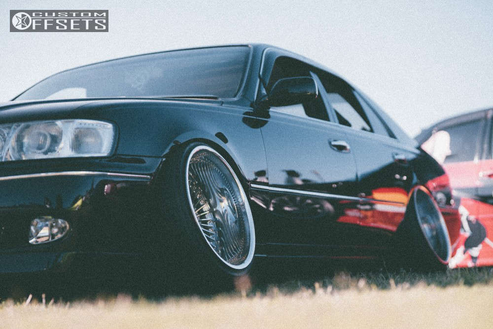 1998 INFINITI Q45 with 18x11.5 -71 Work Emitz and 255/35R18 Delinte D7 ...