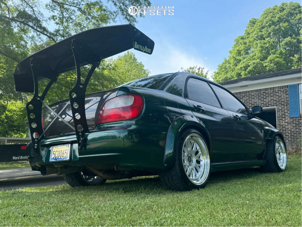 2002 Subaru Impreza with 18x10.5 22 ESR Cr1 and 265/35R18 Falken Azenis ...