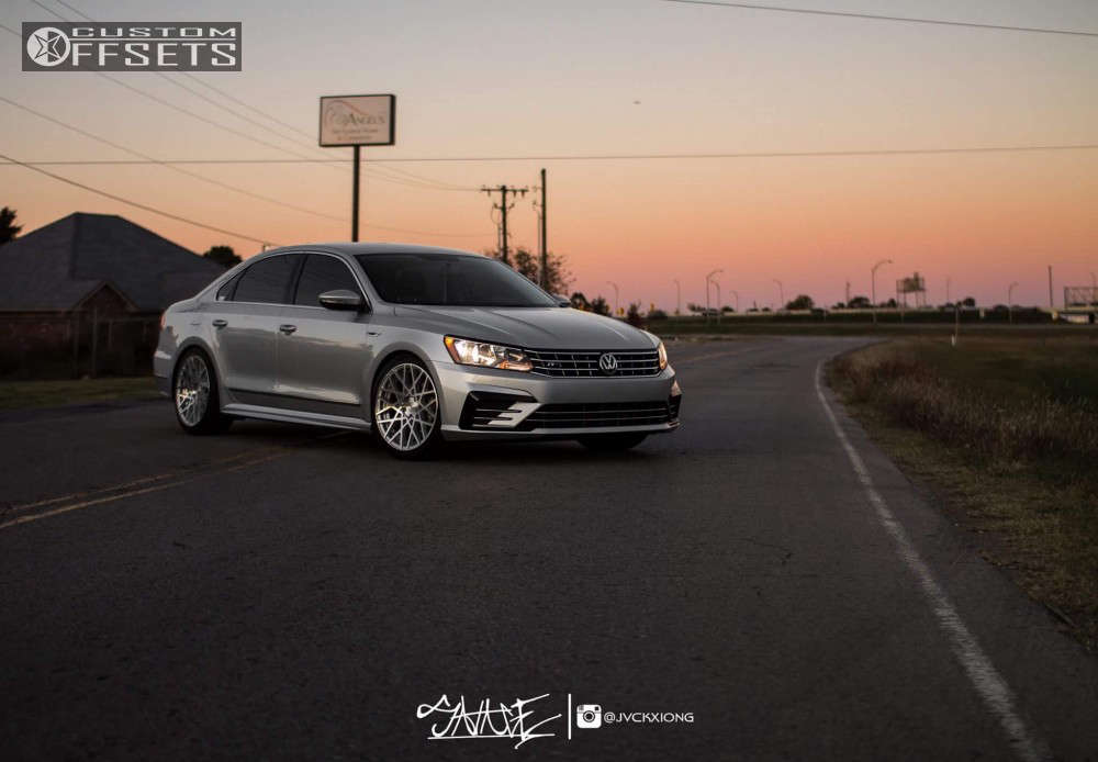 2017 Volkswagen Passat with 19x8.5 45 Rotiform Blq and 235/40R19 ...