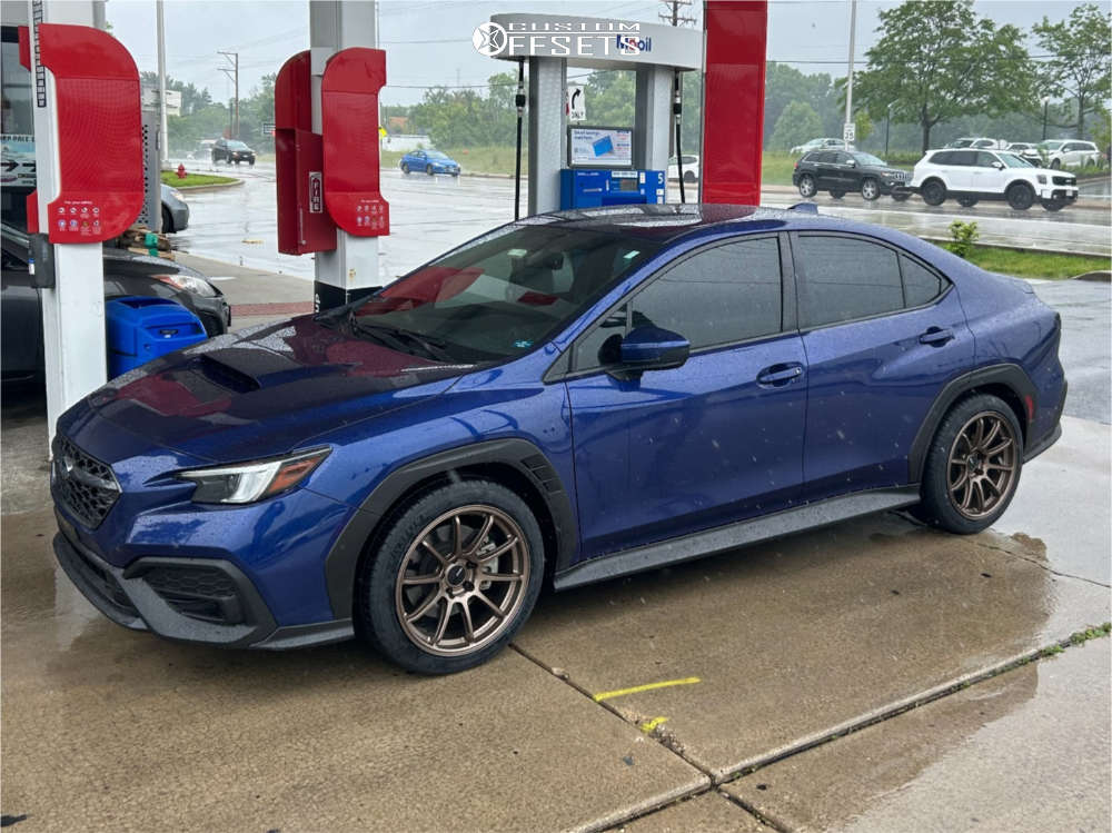 2022 Subaru WRX with 18x9.5 38 Enkei Triumph and 255/40R18 Michelin Pilot Sport A/s 4 and Stock ...