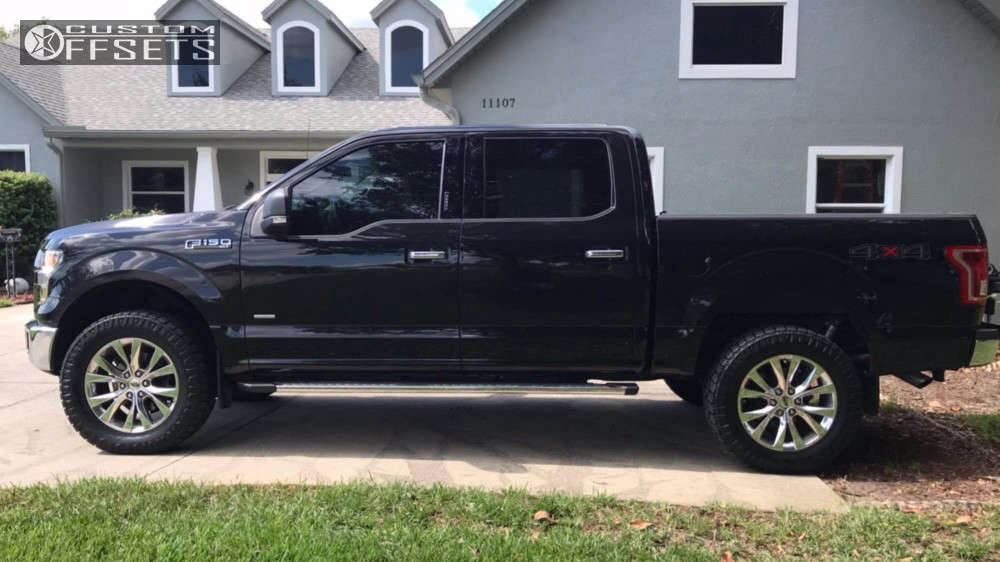 2015 Ford F-150 with 20x8.5 44 OEM Wheels Spaced Out Stockers and 285 ...