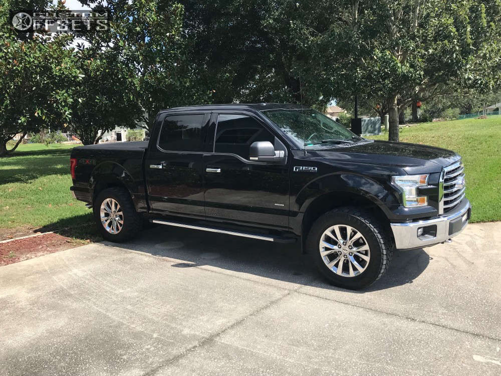 2015 Ford F-150 with 20x8.5 44 OEM Wheels Spaced Out Stockers and 285 ...