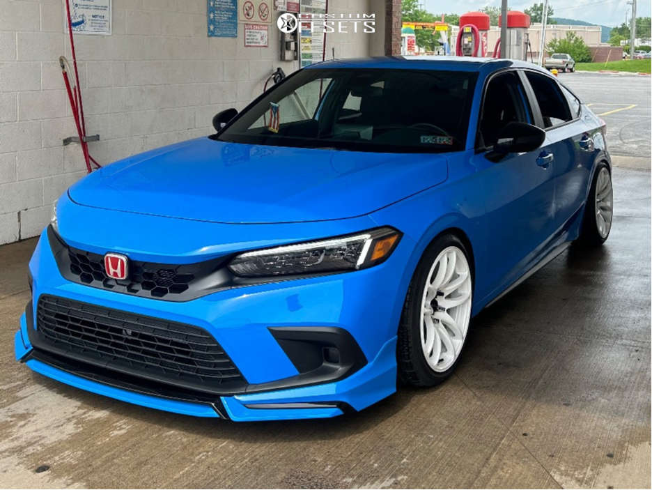 2024 Honda Civic with 18x9.5 35 Vors Tr4 and 225 35R18 Michelin Eagle Sport All Season ROF and Lowering Springs Custom Offsets