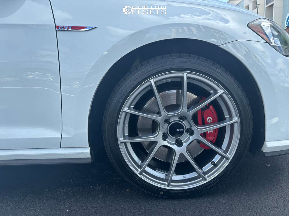 2021 Volkswagen GTI with 18x8 45 Enkei Tsv and 225/40R18 Falken Ziex ...