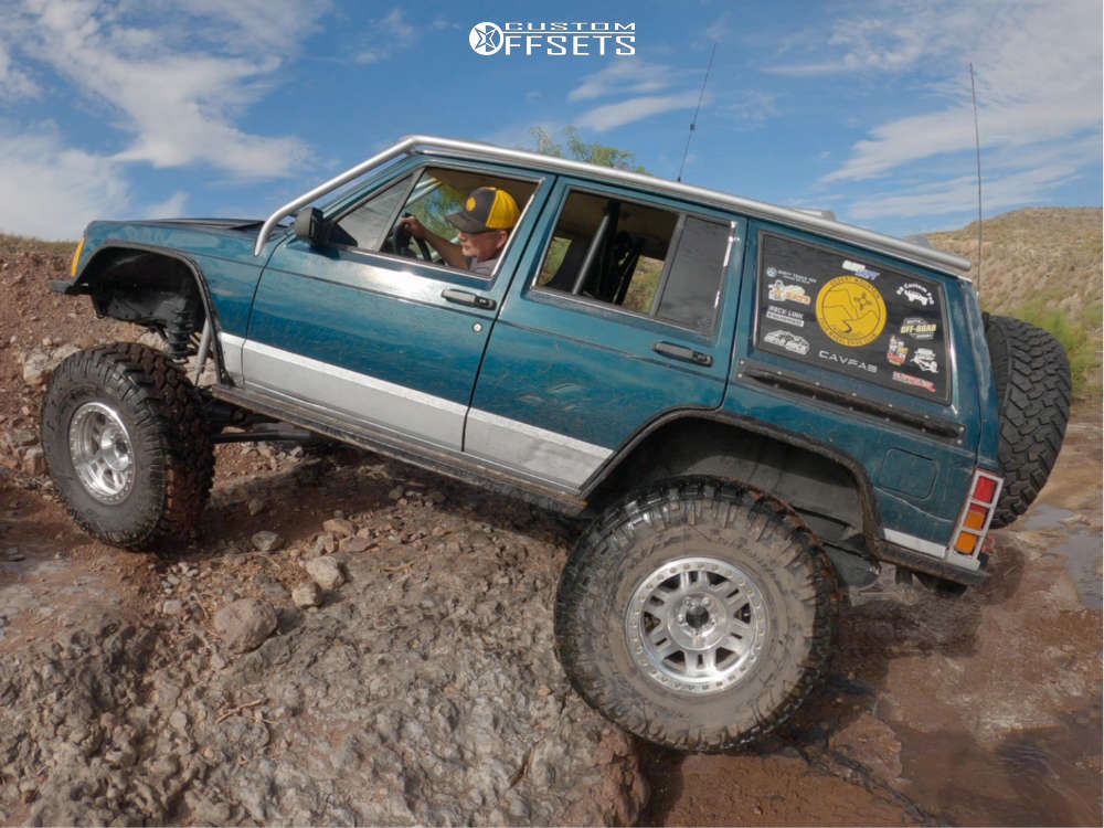 1996 Jeep Cherokee with 17x9.5 -44 Vision Manx Beadlock and 38/13.5R17 ...