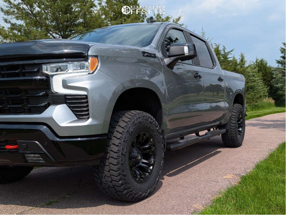 2024 Chevrolet Silverado 1500 with 18x9 -13 Fuel Vapor and 295/70R18 Mickey Thompson Baja Boss A ...