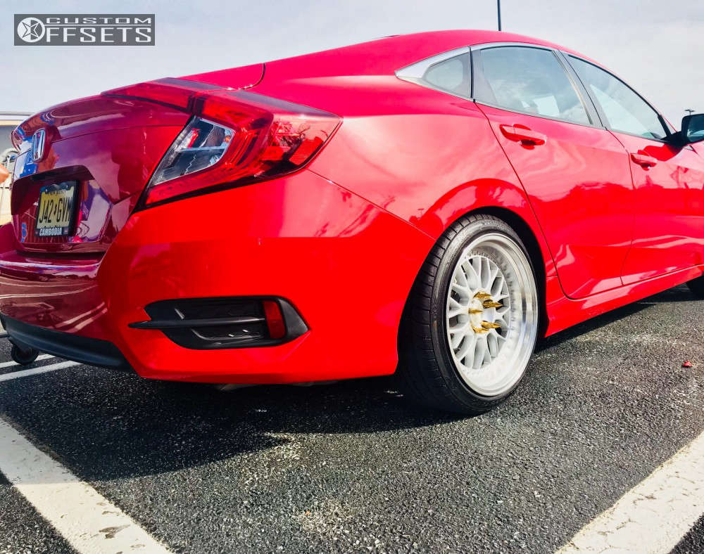 2016 Honda Civic with 18x9.5 35 ESR Sr01 and 225/40R18 Venezia Crusade ...