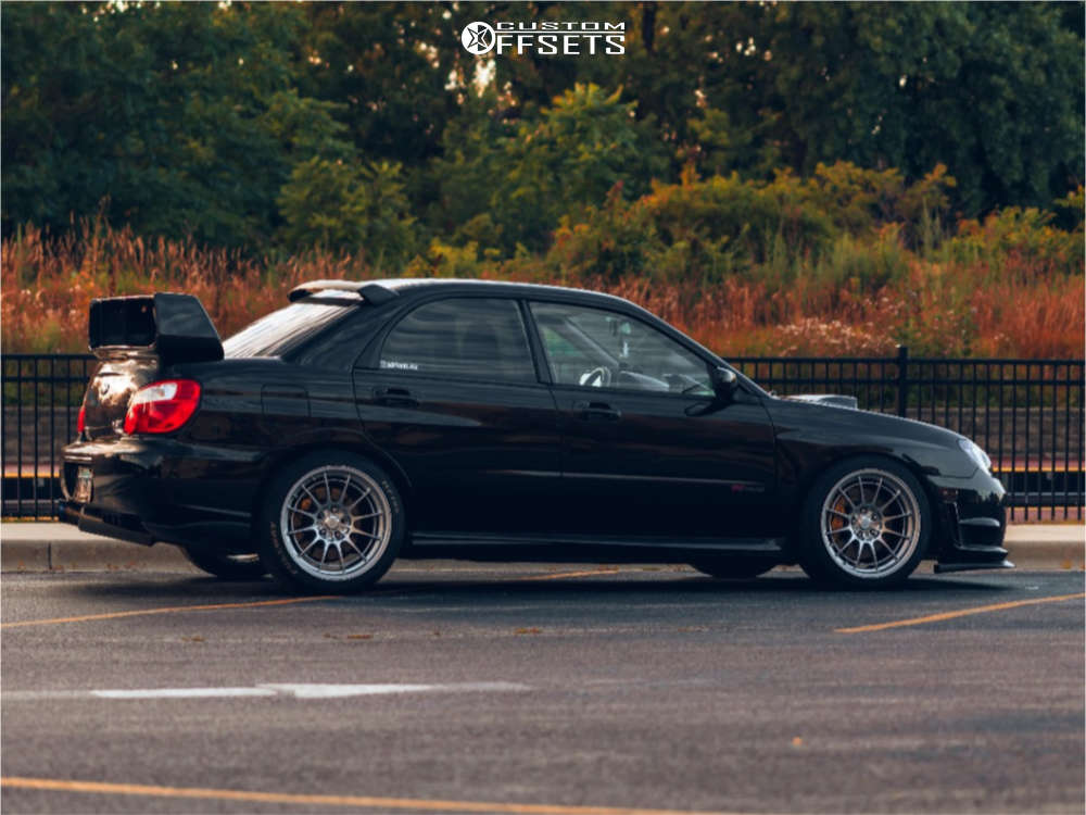 2007 Subaru Impreza with 18x9.5 27 Enkei Nt03m and 245/40R18 Fullway ...