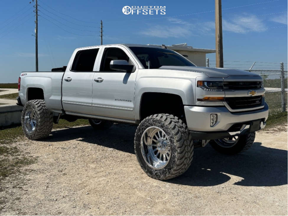 2016 Chevrolet Silverado 1500 with 22x12 -44 KG1 Forged Rays and 37/13.5R22 AMP Mud Terrain ...