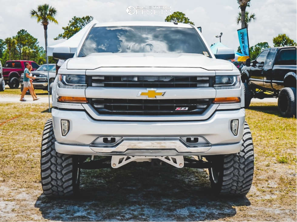 2016 Chevrolet Silverado 1500 with 22x12 -44 KG1 Forged Rays and 37/13.5R22 AMP Mud Terrain ...