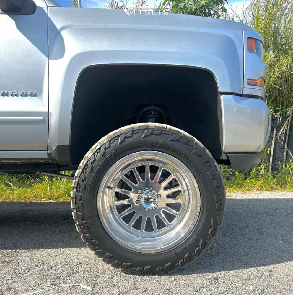 2016 Chevrolet Silverado 1500 with 22x12 -44 KG1 Forged Rays and 37/13.5R22 AMP Mud Terrain ...
