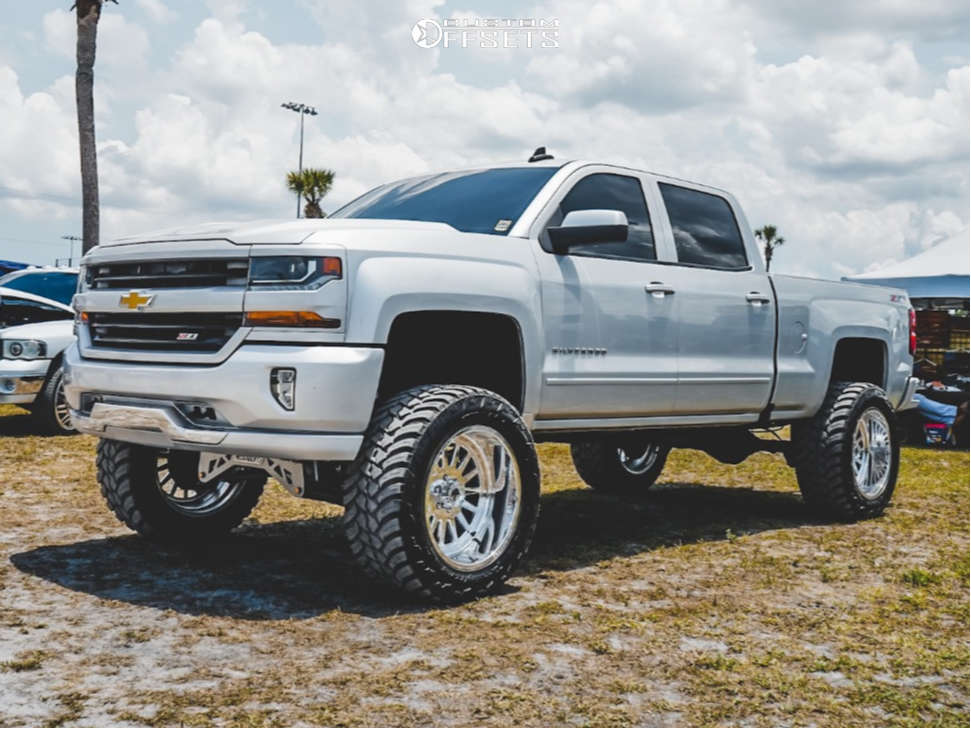 2016 Chevrolet Silverado 1500 with 22x12 -44 KG1 Forged Rays and 37/13 ...