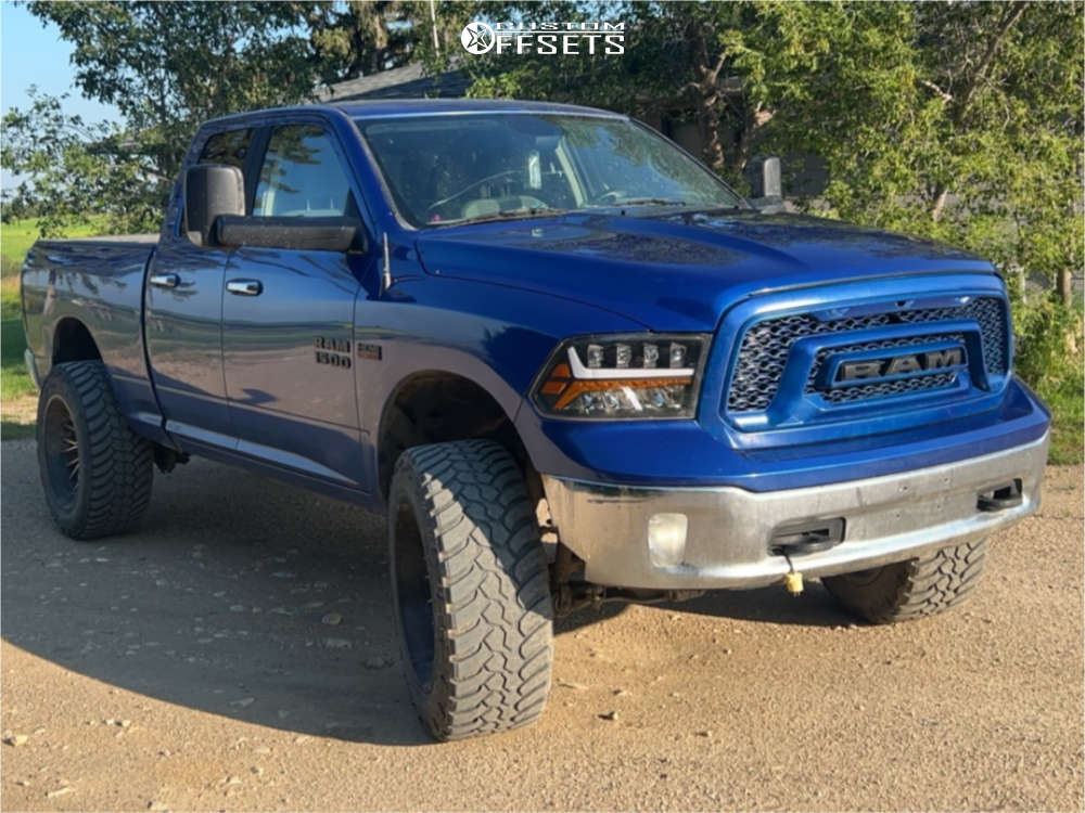 2016 Ram 1500 with 22x12 -44 XF Offroad Xf-230 and 37/12.5R22 AMP Mud ...